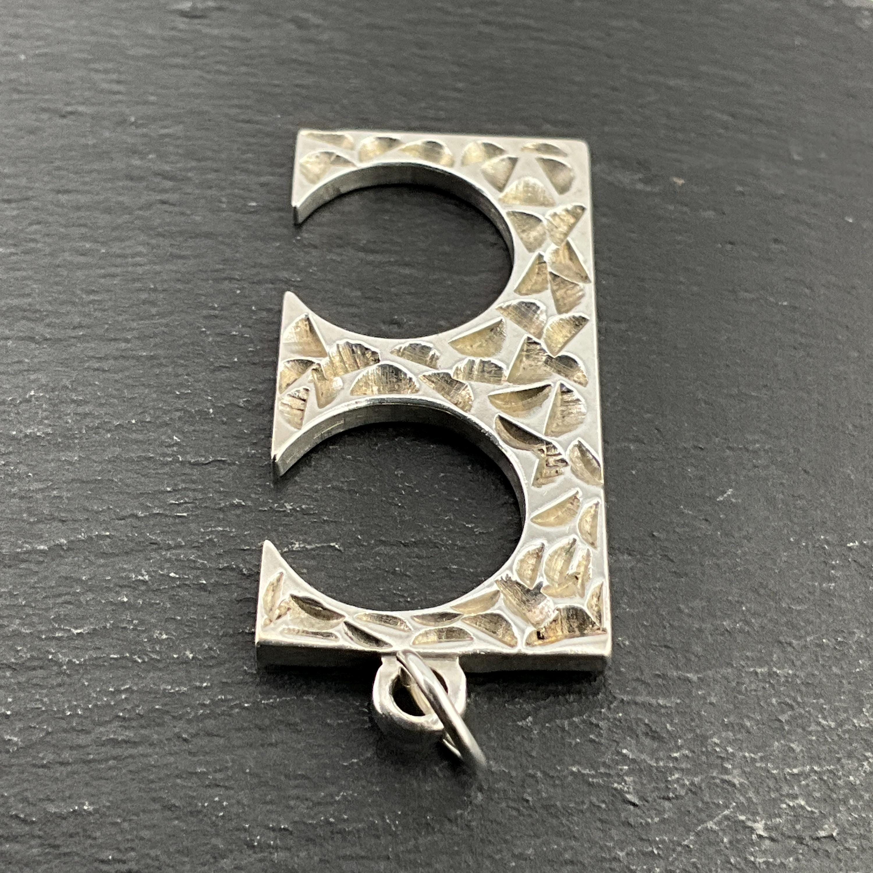Vintage Sterling Silver Textured Letter 'E' Pendant - Etsy