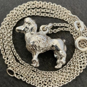 Vintage Sterling Silver Poodle Pendant Necklace - Etsy