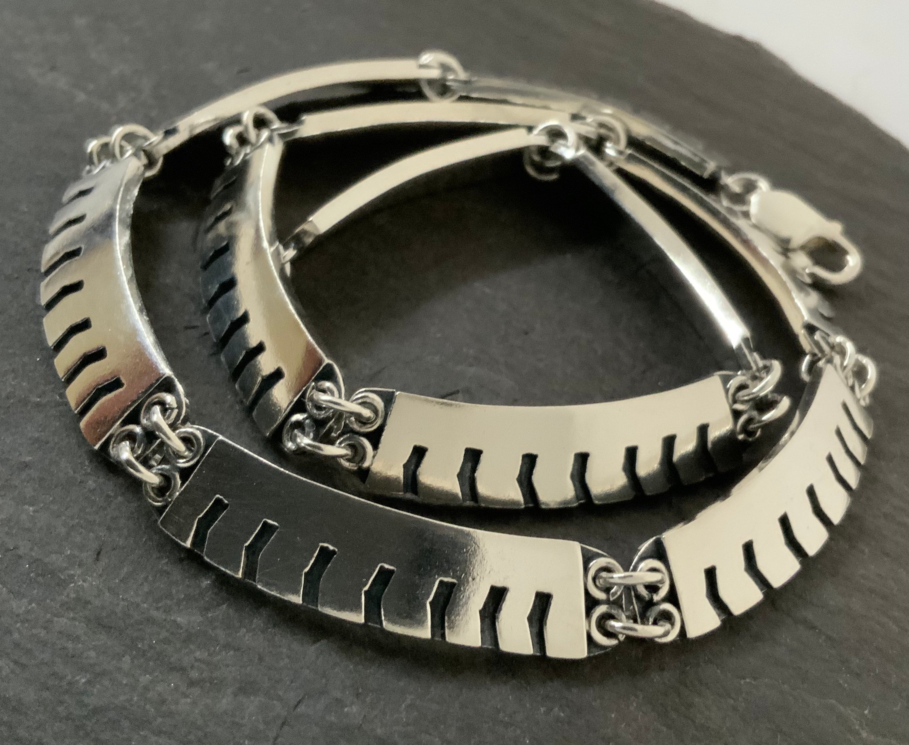 Vintage Super Heavy Sterling Silver Fancy Panel Link Necklace - Etsy