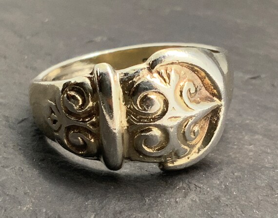 Antique 18ct Gold Gilded Sterling Silver Chunky Belt … - Gem