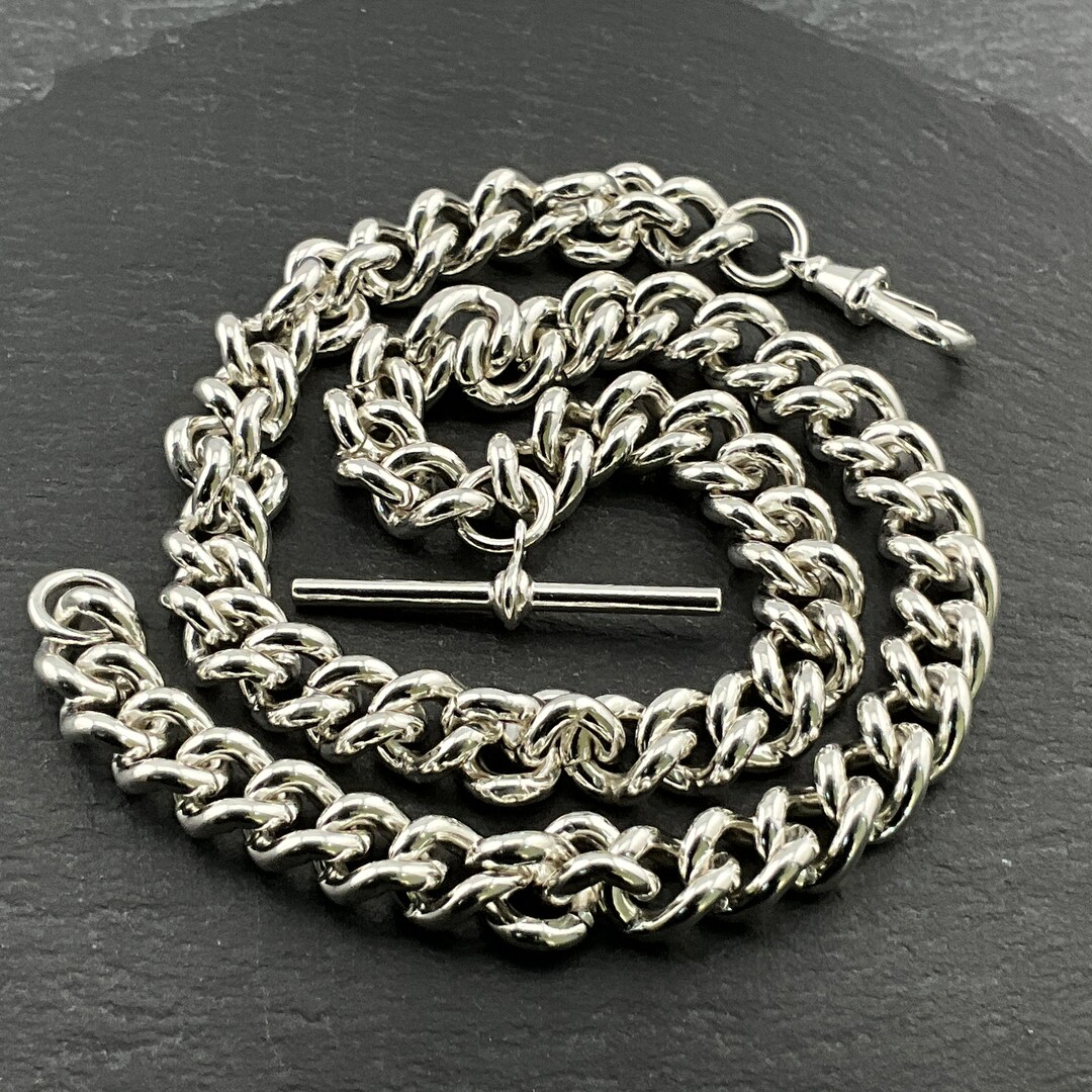 Vintage Super Heavy Chunky Sterling Silver T-bar Necklace - Etsy