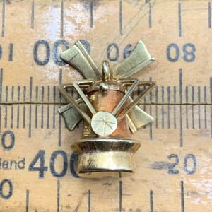Vintage 9ct Gold Windmill Charm | Etsy