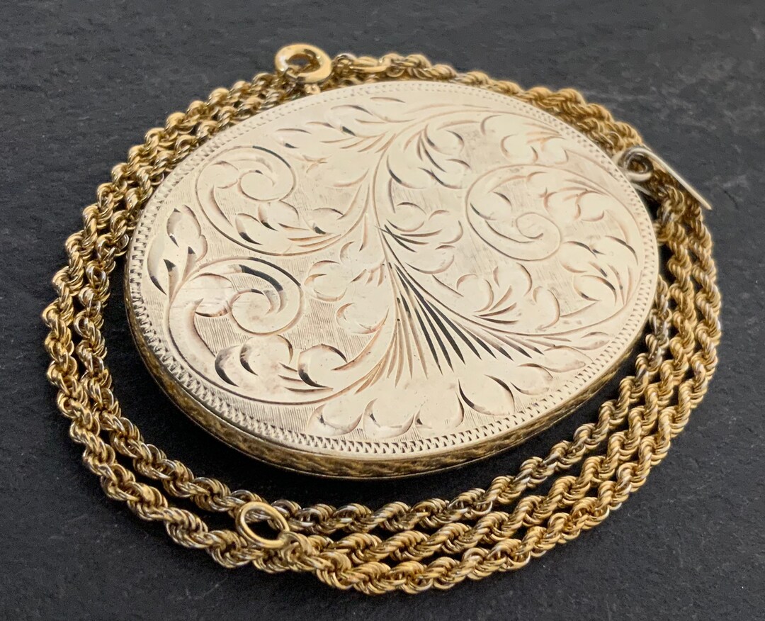 Vintage Large Sterling Silver Locket Pendant Necklace - Etsy