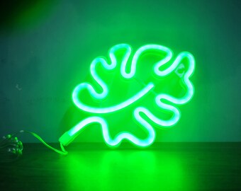 Neon Sign Tropical Leaves | Etsy