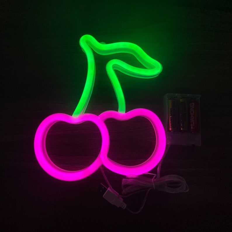 Cherry LED Neon Sign Cherry LED Neon Light Sign Cherry | Etsy