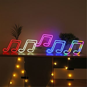 Musical Note Neon LED Sign Vibrant LED Neon Light for Music - Etsy