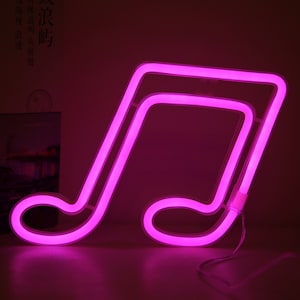 Musical Note Neon LED Sign Vibrant LED Neon Light for Music - Etsy