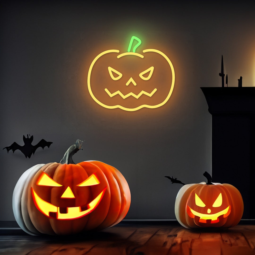 Halloween Neon Sign Pumpkin Neon Sign Custom Halloween - Etsy