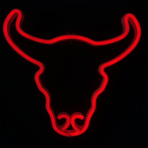 Bull Head Neon Sign Unique Bull Design Vibrant Custom LED - Etsy