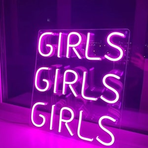 Girls Girls Girls LED Neon Signs Wall Decor Light Bedroom Home - Etsy