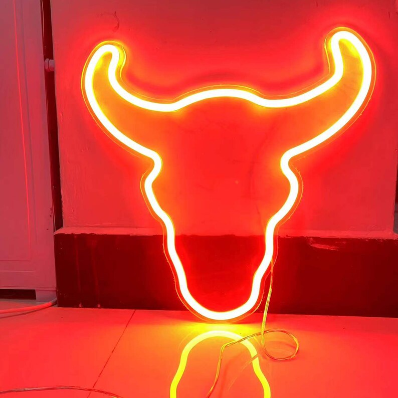 Bull Head Neon Bull Neon Bull LED Neon Sign Bull Led Neon - Etsy
