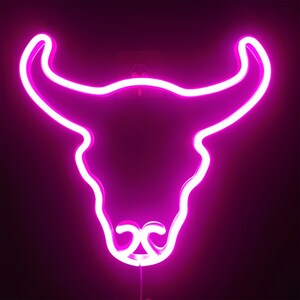 Bull Head Neon Sign Unique Bull Design Vibrant Custom LED - Etsy