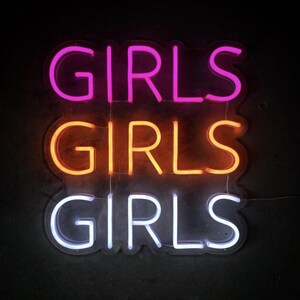 Girls Girls Girls LED Neon Signs Wall Decor Light Bedroom Home - Etsy