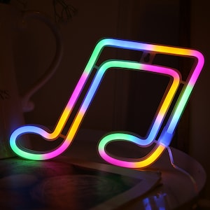 Musical Note Neon LED Sign Vibrant LED Neon Light for Music - Etsy