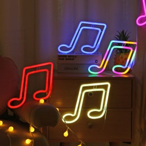 Musical Note Neon LED Sign Vibrant LED Neon Light for Music - Etsy