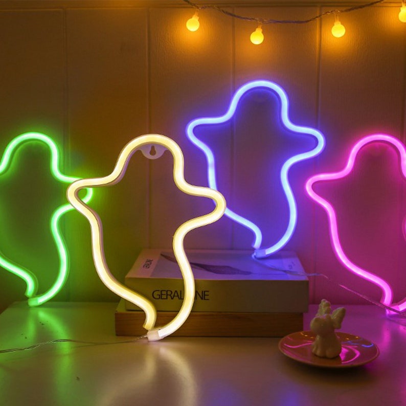 Ghost Neon Halloween Funny Neon Sign Ghost Neon Light Ghost - Etsy
