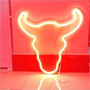 Bull Head Neon Bull Neon Bull LED Neon Sign Bull Led Neon - Etsy