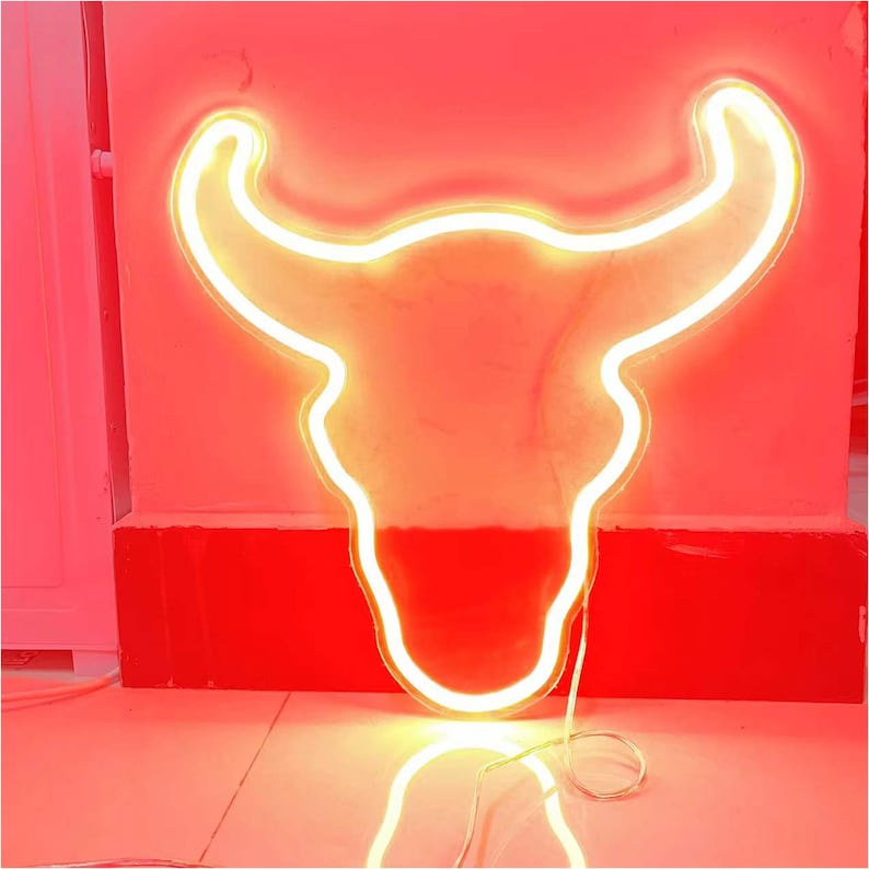 Bull Head Neon Bull Neon Bull LED Neon Sign Bull Led Neon - Etsy