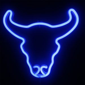 Bull Head Neon Sign Unique Bull Design Vibrant Custom LED - Etsy