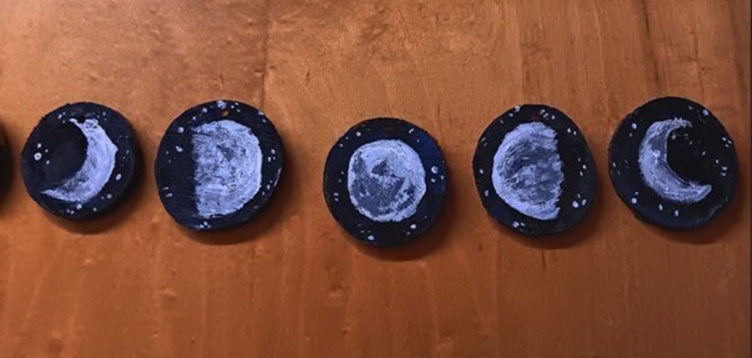 Handmade Moon Phase Ornaments Wooden - Etsy