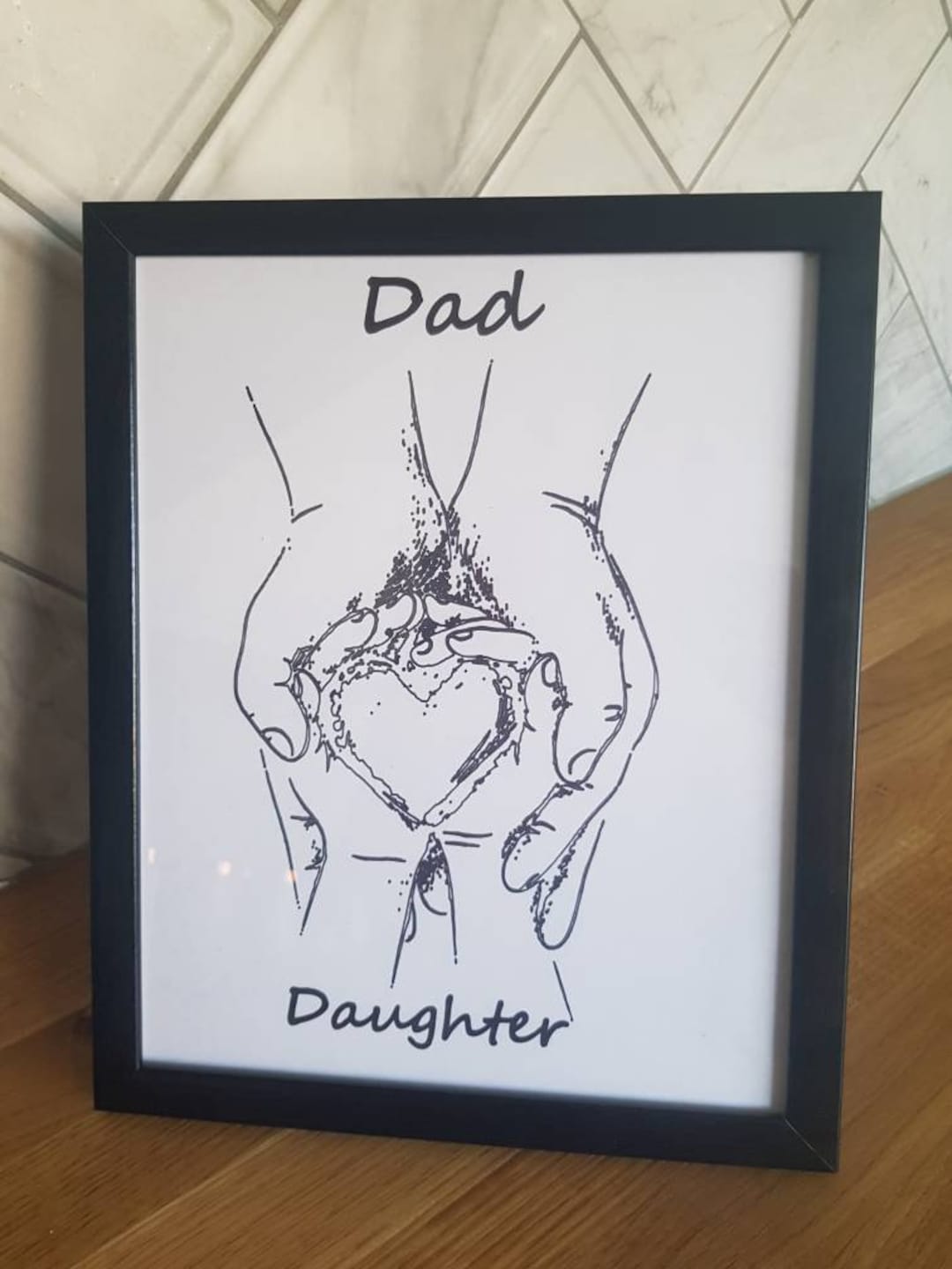 Fathers Day Marker Drawing Dad and Daughter - Etsy