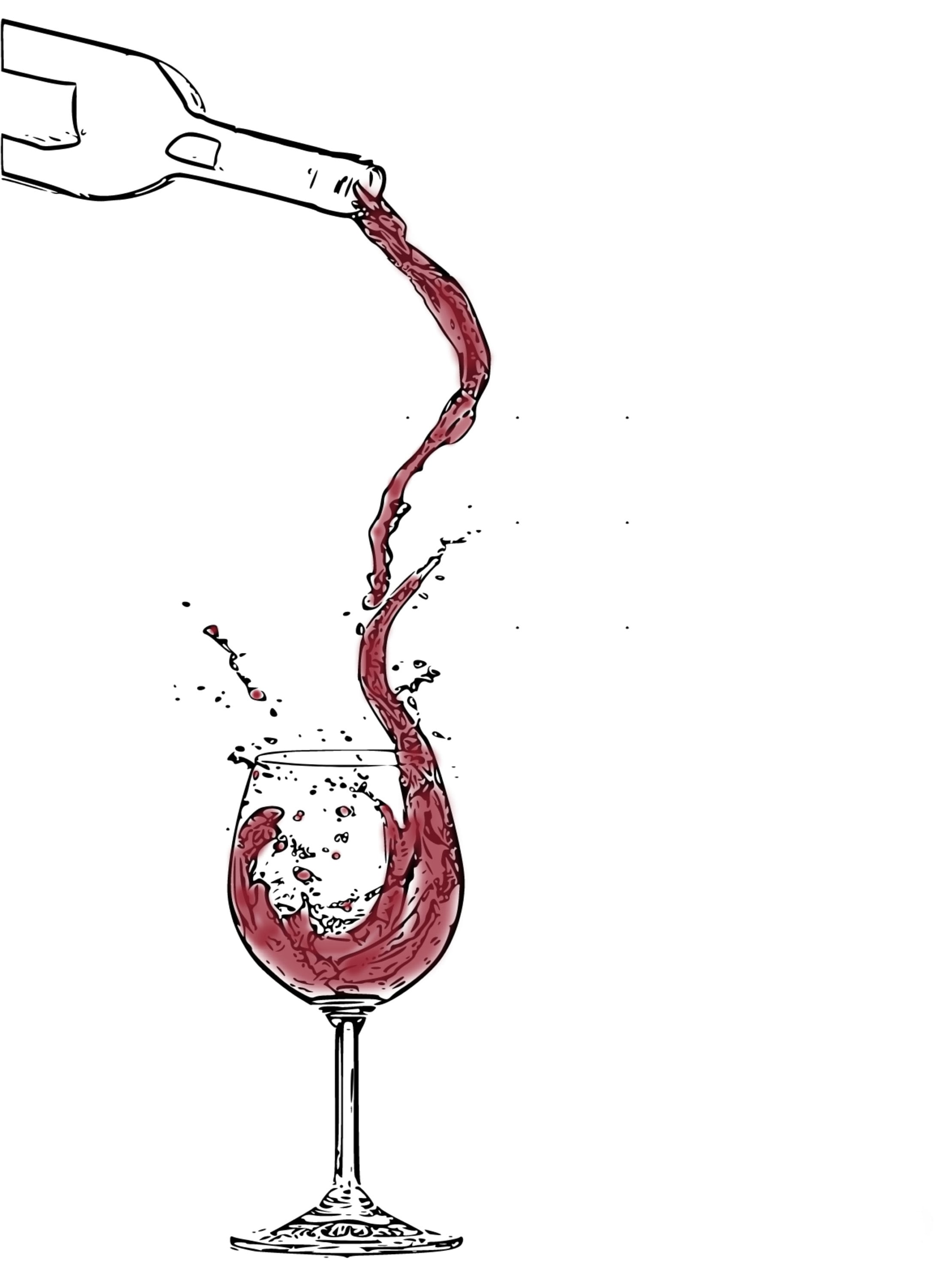 Wine Glass Spilling Drawing