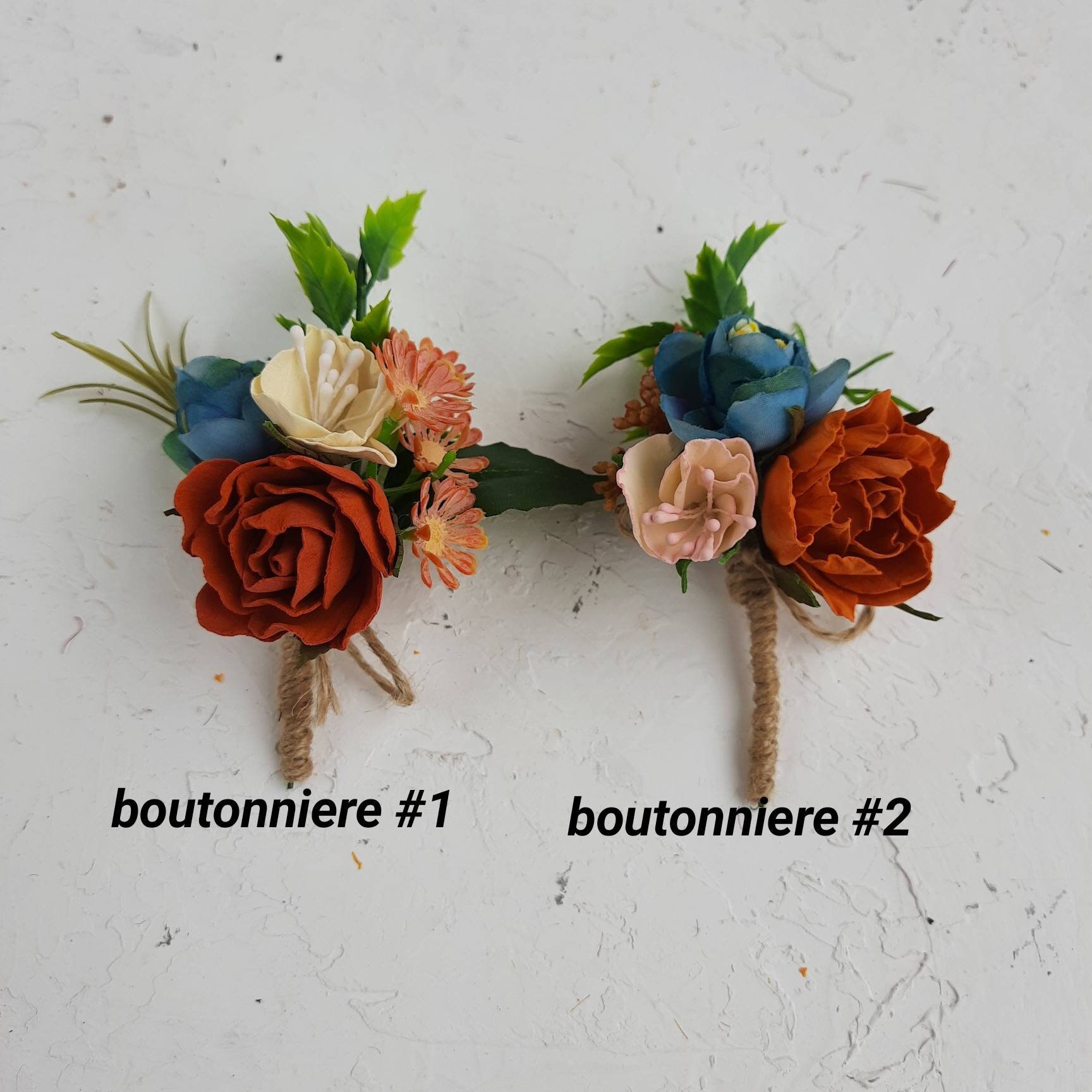 Fall Wedding Corsage Boutonniere Set: Burnt Orange & Ivory Roses - Etsy