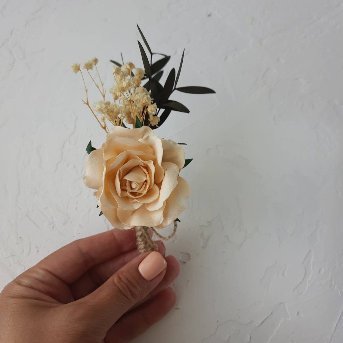 Champagne Corsage and boutonniere set Wedding groomsmen bouts | Etsy