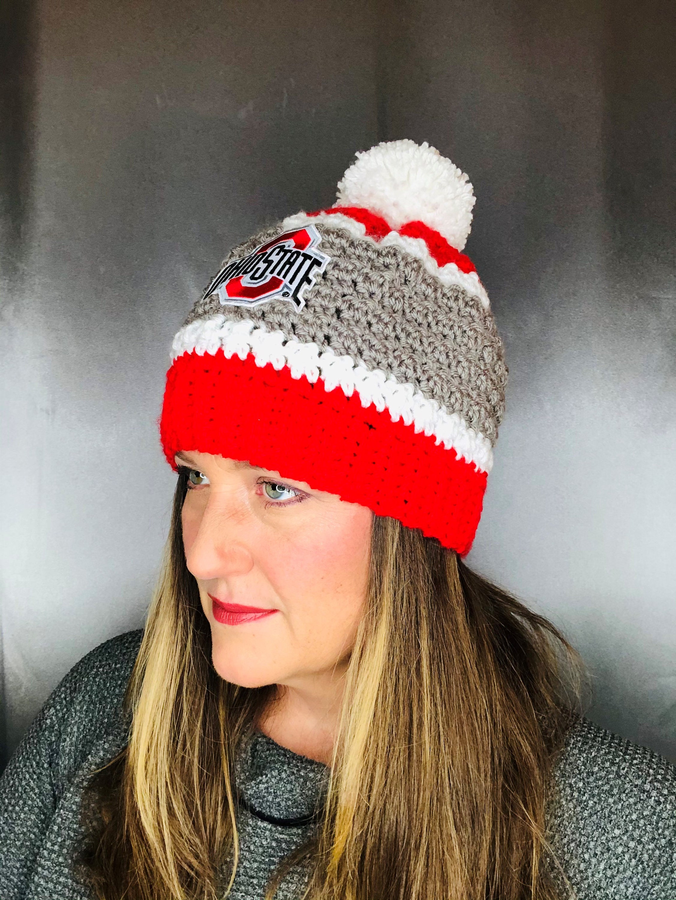 Ohio State Winter Hat, OSU Svg, Mens OSU Hat, Mens Pom Hat, OSU Beanie ...
