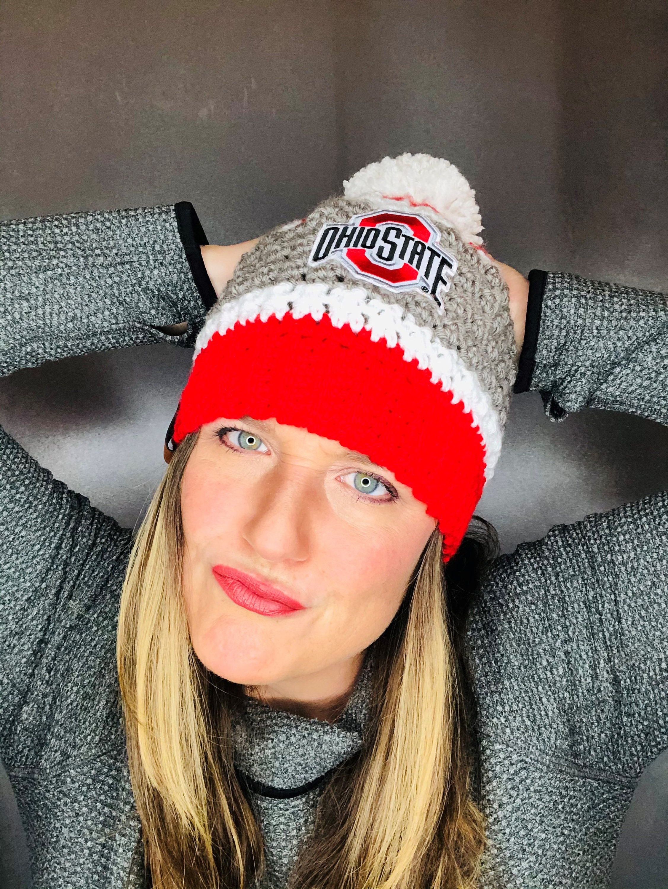 Ohio State Winter Hat OSU Svg Mens OSU Hat Mens Pom Hat - Etsy