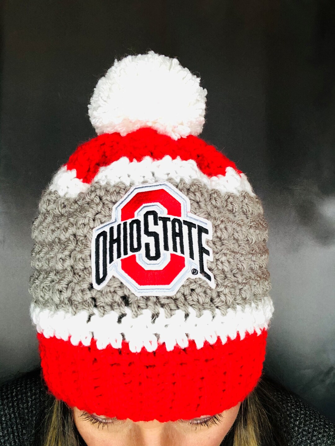 Ohio State Winter Hat, OSU Svg, Mens OSU Hat, Mens Pom Hat, OSU Beanie ...