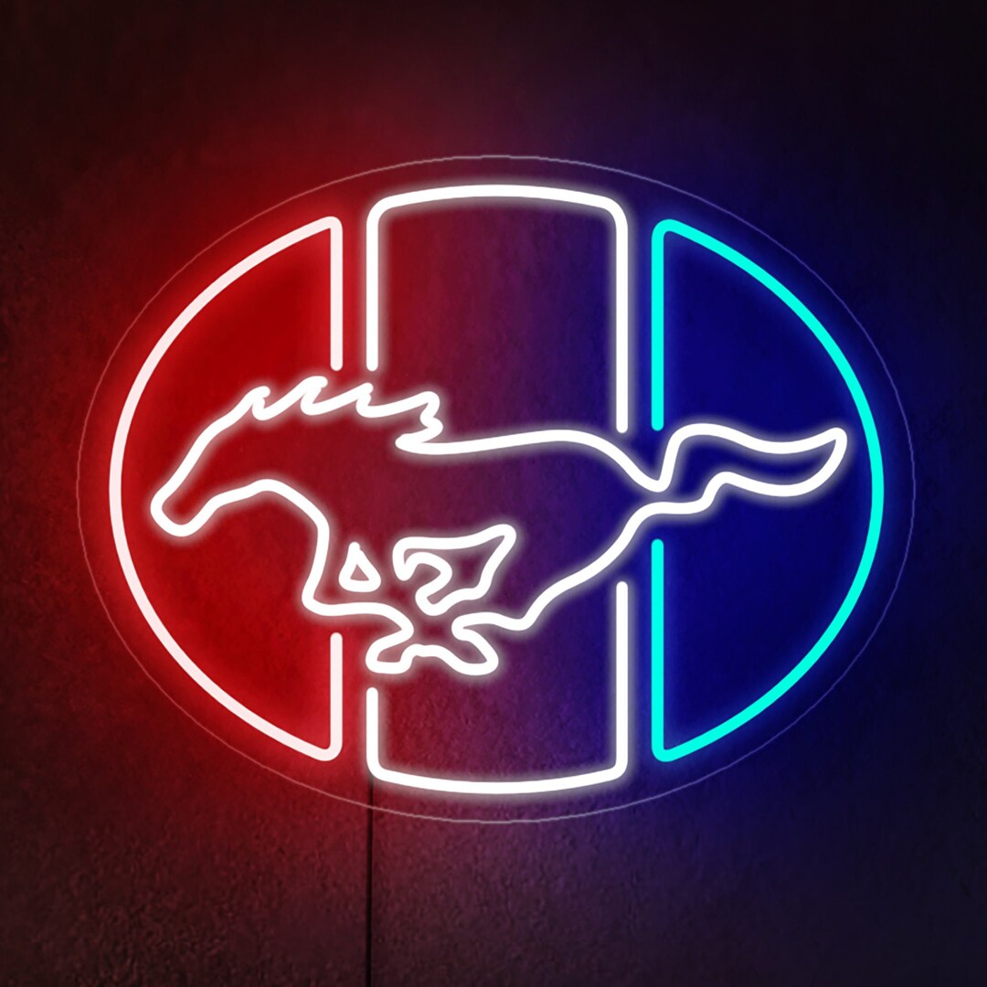 Ford Mustang Neon Light, Mustang Led Sign, Ford Mustang Logo, Ford ...