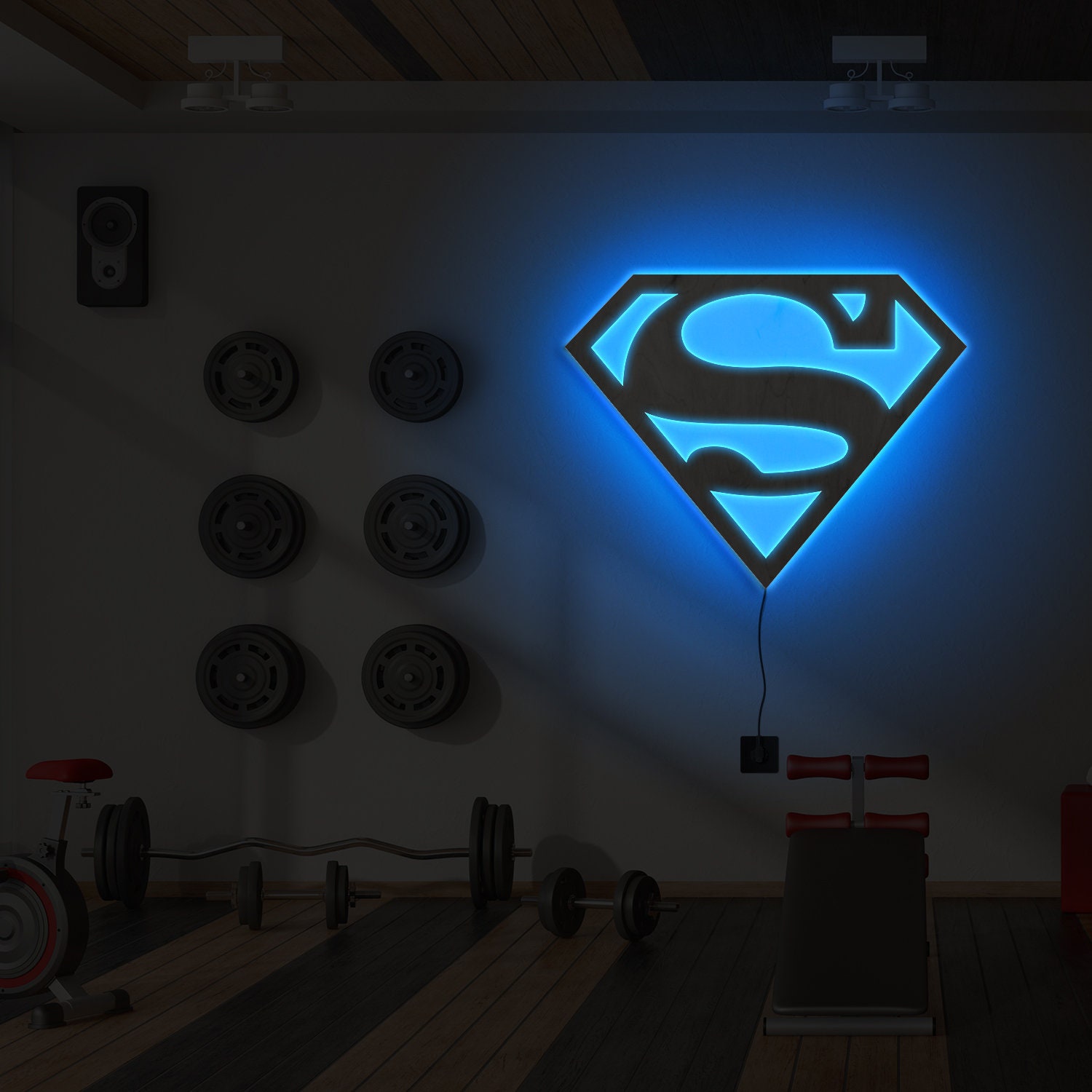 Superman Neon Sign Superman Led Sign Superman Logo Sign - Etsy