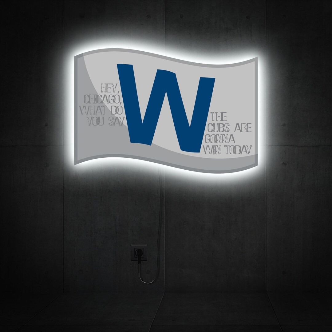 Chicago Cubs Led Sign, W Cubs Flag Sign, Chicago Cubs Logo, Chicago ...