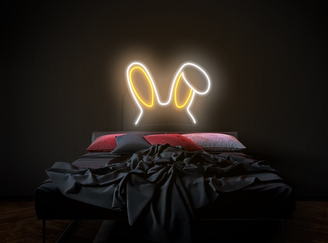 Bunny Neon Sign, Rabbit Neon Sign, Bunny Ears Neon Sign, Easter Bunny ...