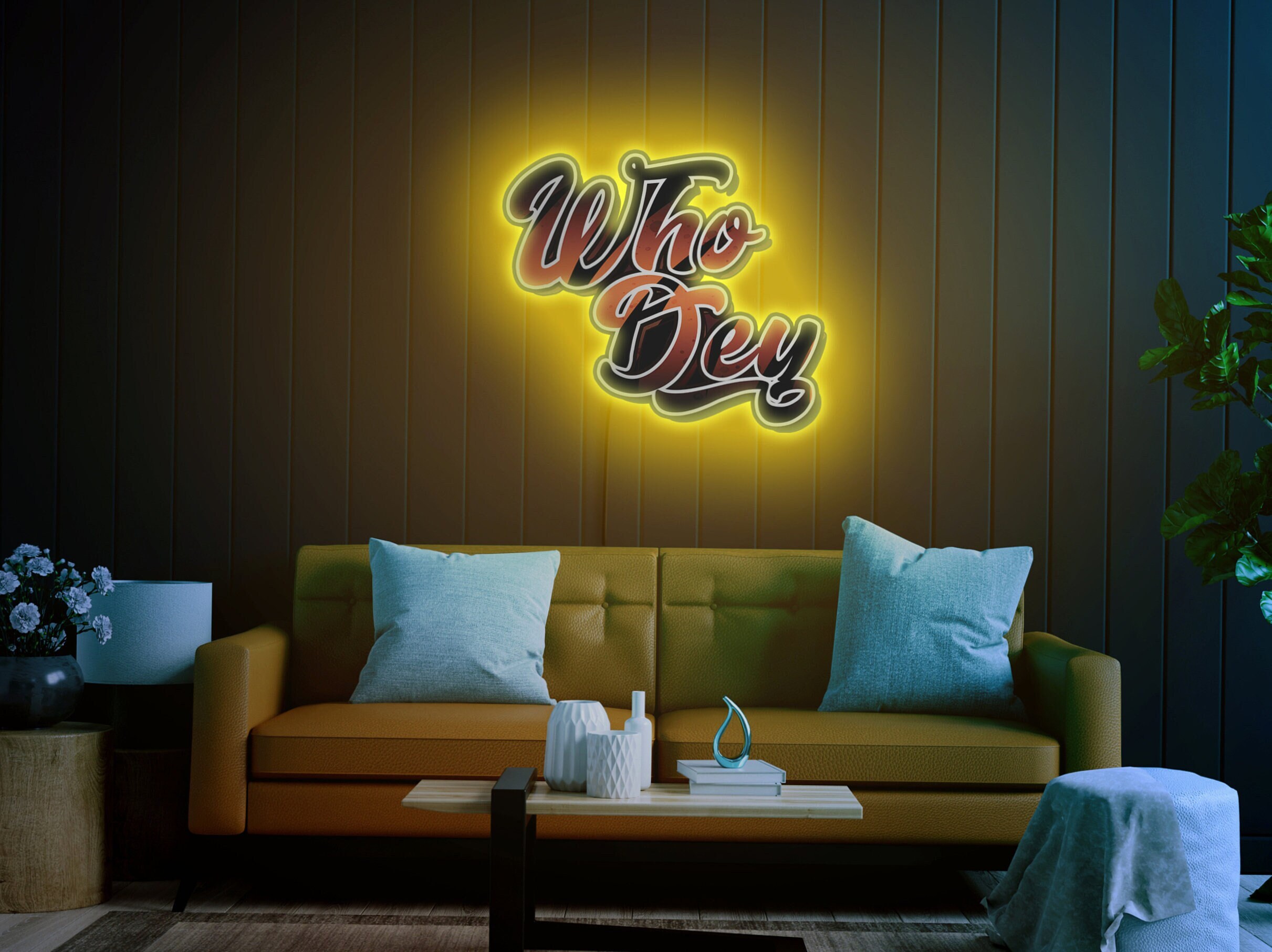 Who Dey Neon Sign, Cincinnati Bengals Neon Sign, Who Dey Led, Who Dey ...