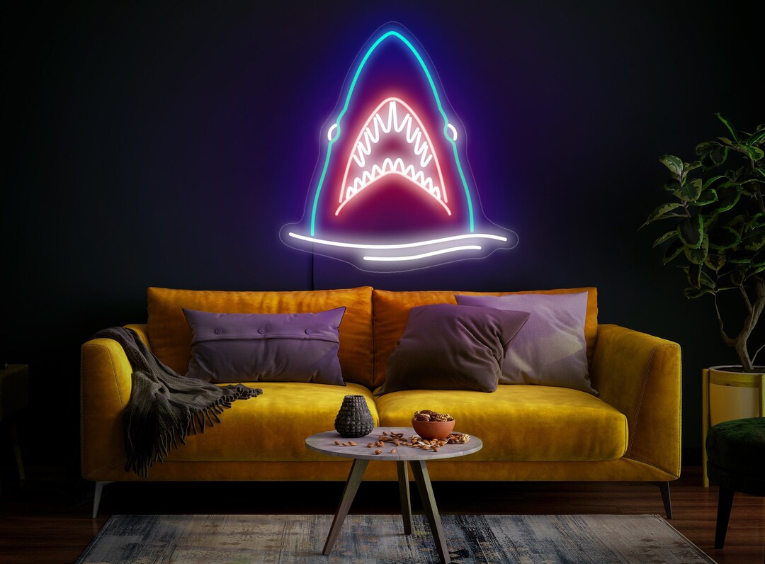 Shark Neon Light, Shark Light Sign, Fish Neon Sign, Jaws Neon Sign ...