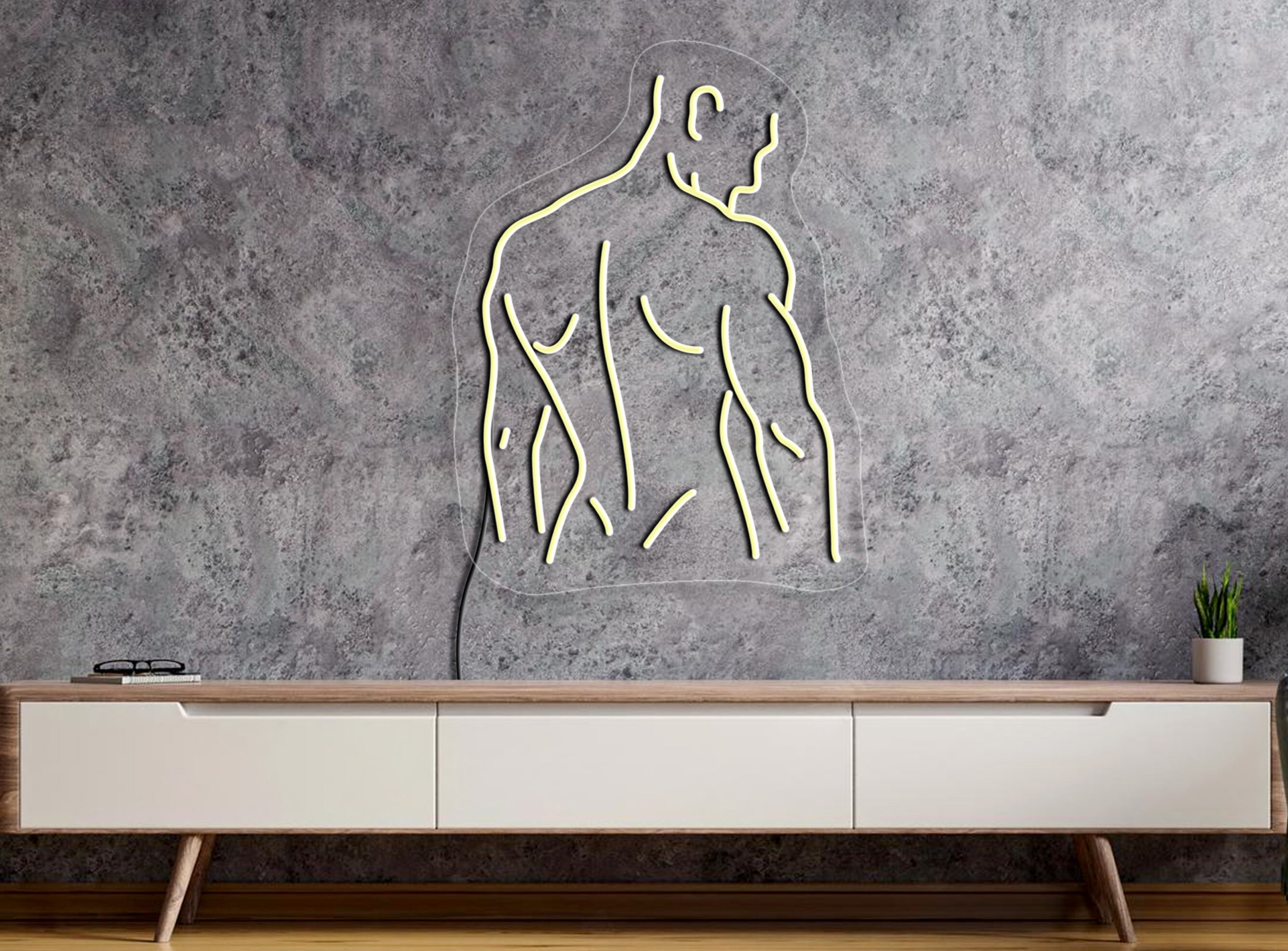 Man Body Neon Sign, Muscle Man Sign, Naked Man Neon Sign, Man Neon Sign ...