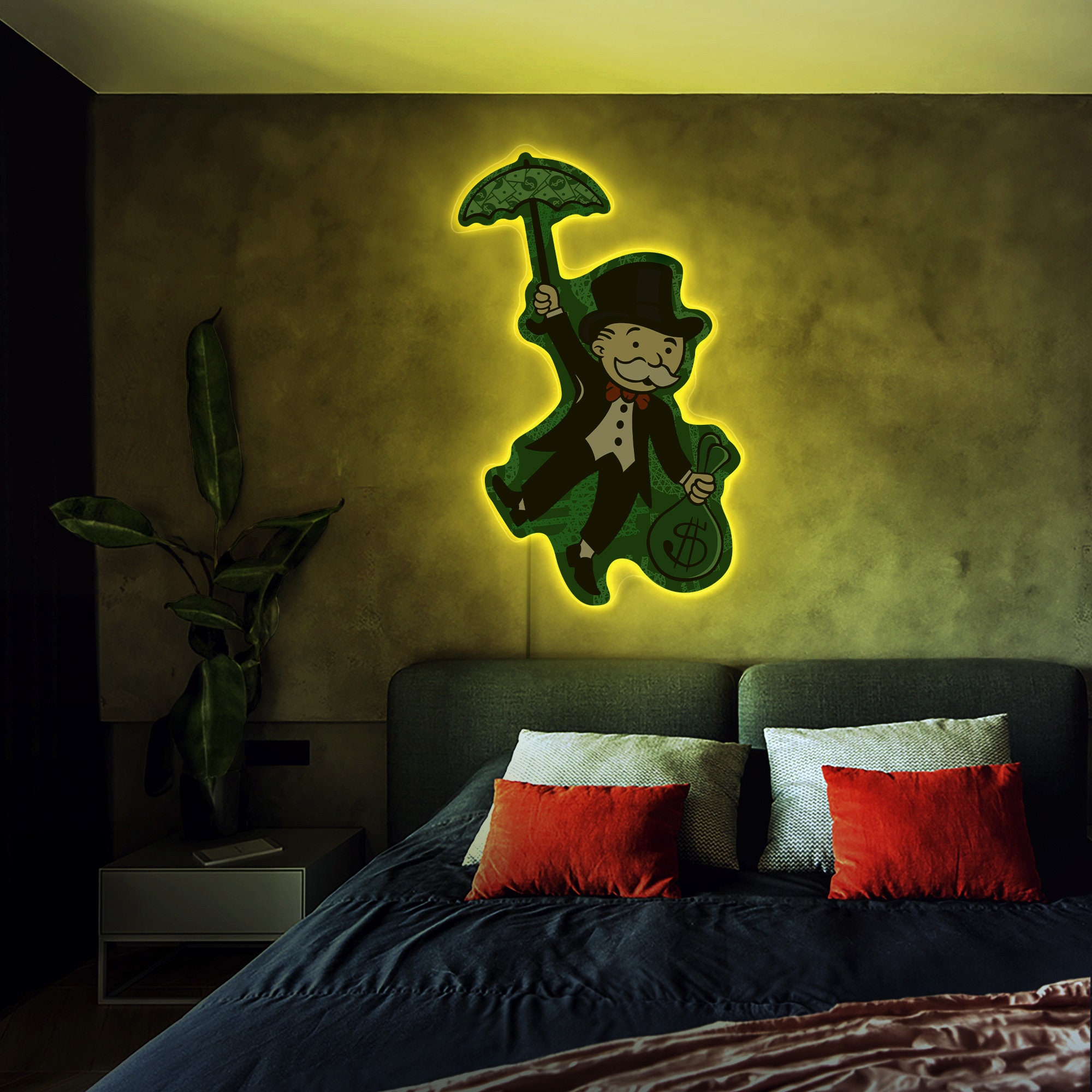 Monopoly Man Neon Sign, Monopoly Neon Sign, Monopoly Led Sign, Monopoly ...