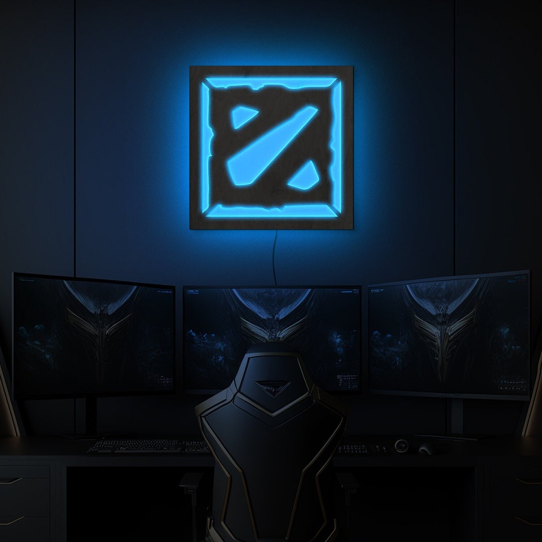Dota Neon Sign, Dota 2 Led Sign, Dota Logo Sign, Dota Emblem, Gamer ...