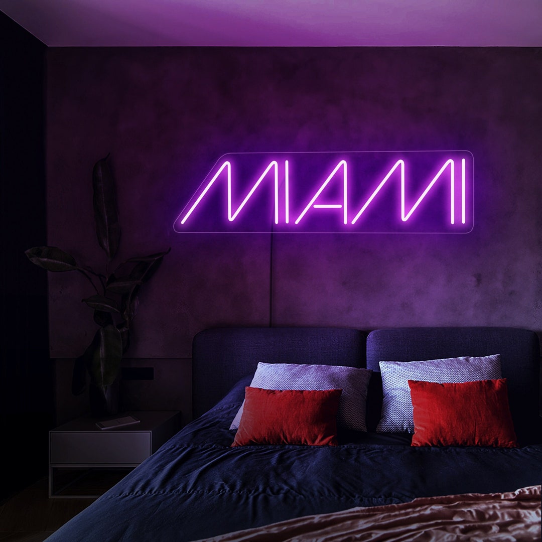 Miami Neon Sign, Miami Led Sign, Miami Light Sign, Miami City Sign ...
