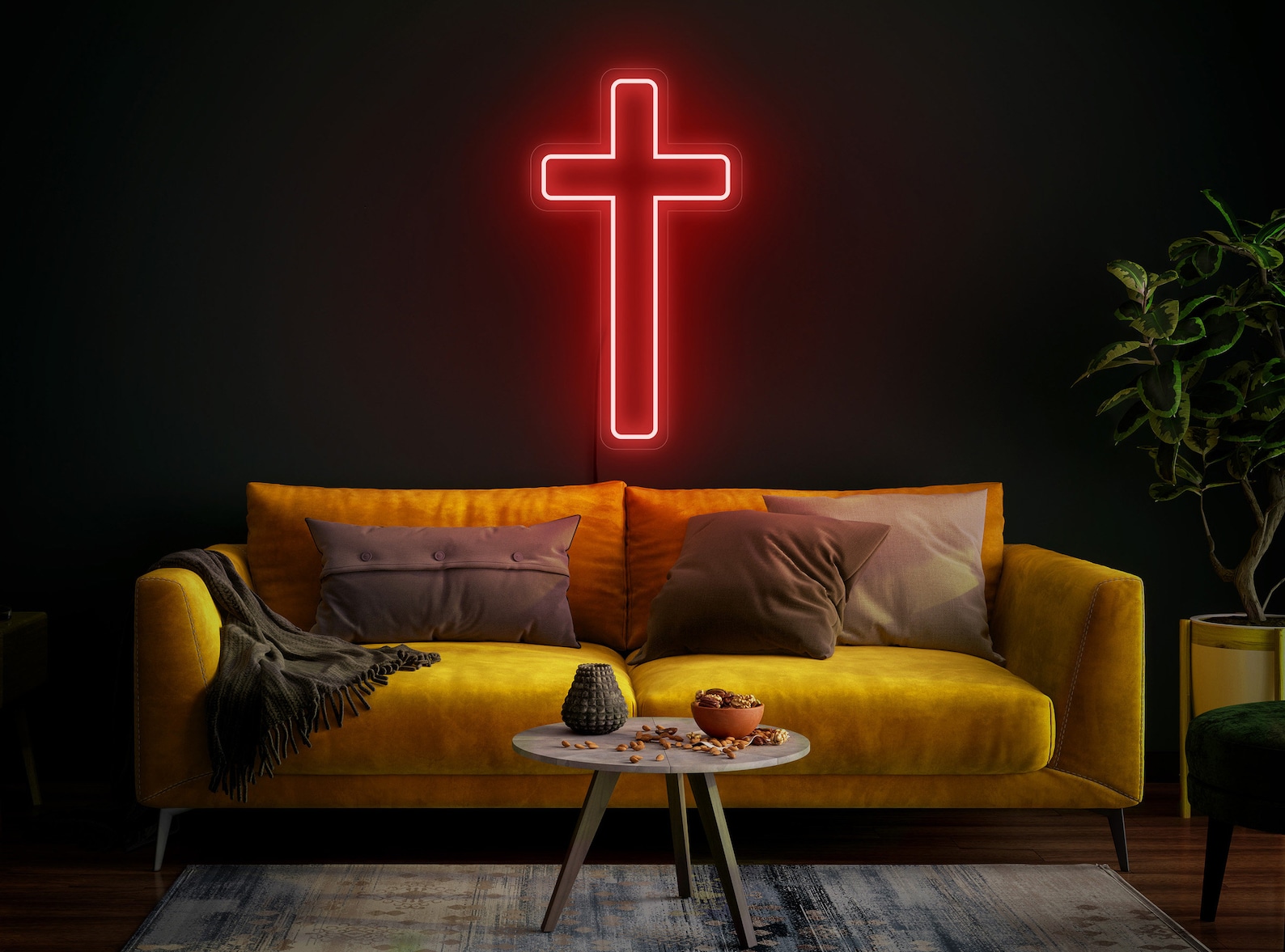 Cross Neon Sign, Cross Led Sign, Cross Neon Light, Christian Neon ...