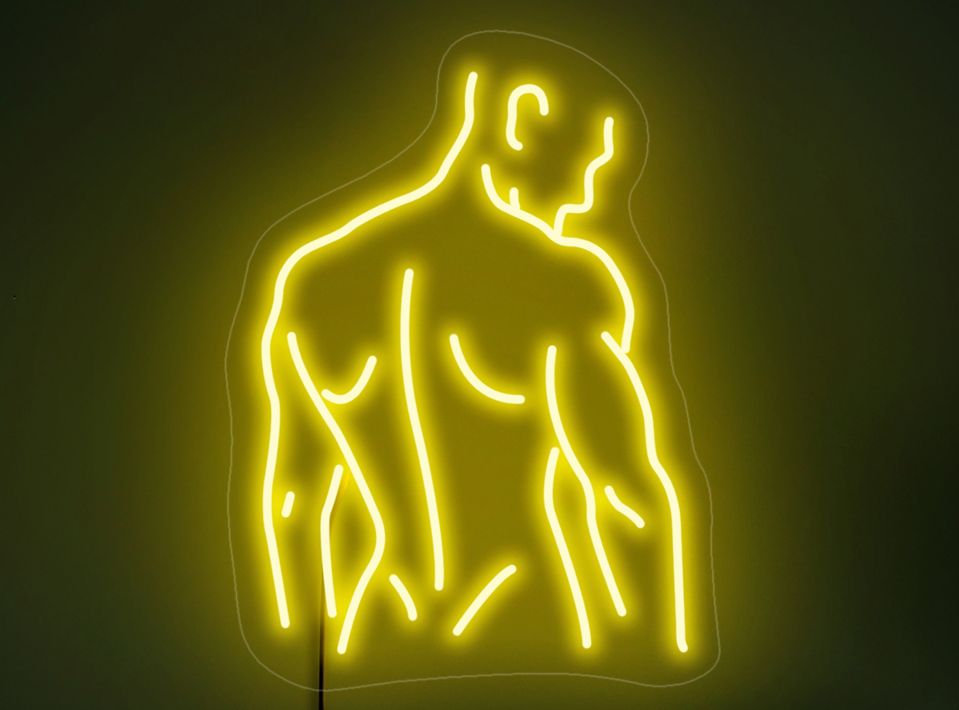 Man Body Neon Sign, Muscle Man Sign, Naked Man Neon Sign, Man Neon Sign ...