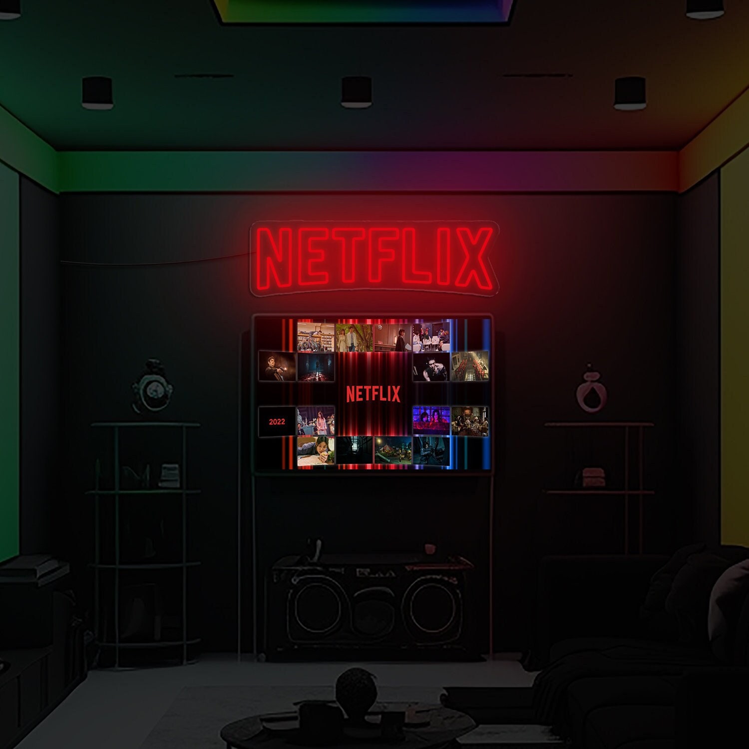 Netflix Neon Sign Netflix Led Sign Netflix Logo Sign - Etsy