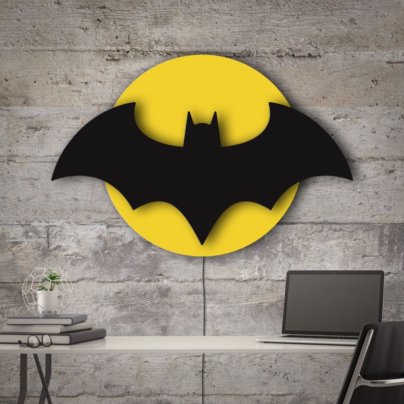 Bat Neon Sign, Batsign Light, Bat Led Sign, Bat Neon Light, Comics Neon ...