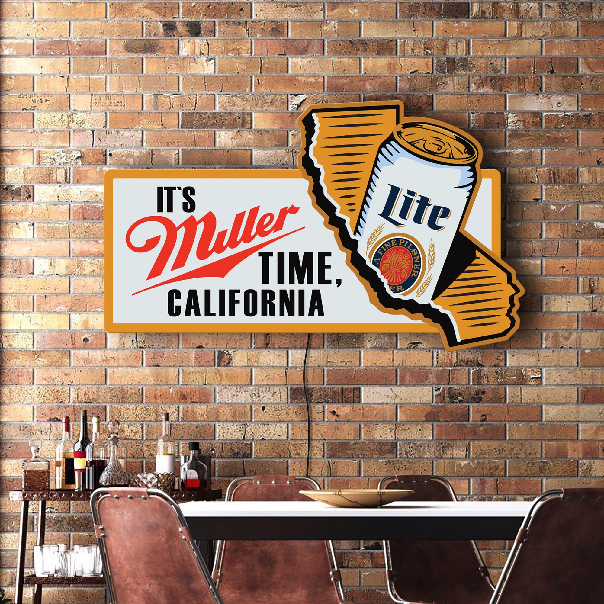 Its Miller Time California Sign, Miller Lite Neon Sign, Miller Lite ...