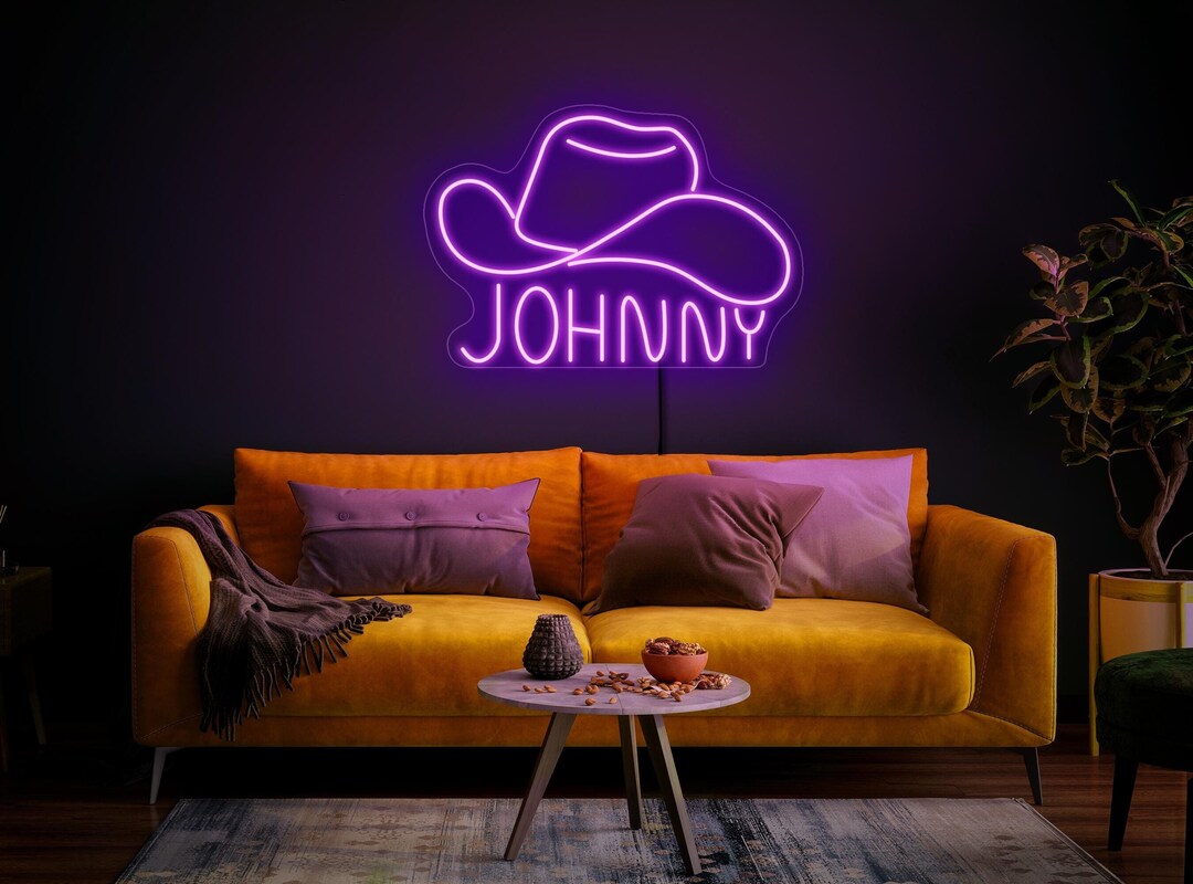 Cowboy Hat With Name Sign, Custom Cowboy Hat Neon Sign, Personalized ...
