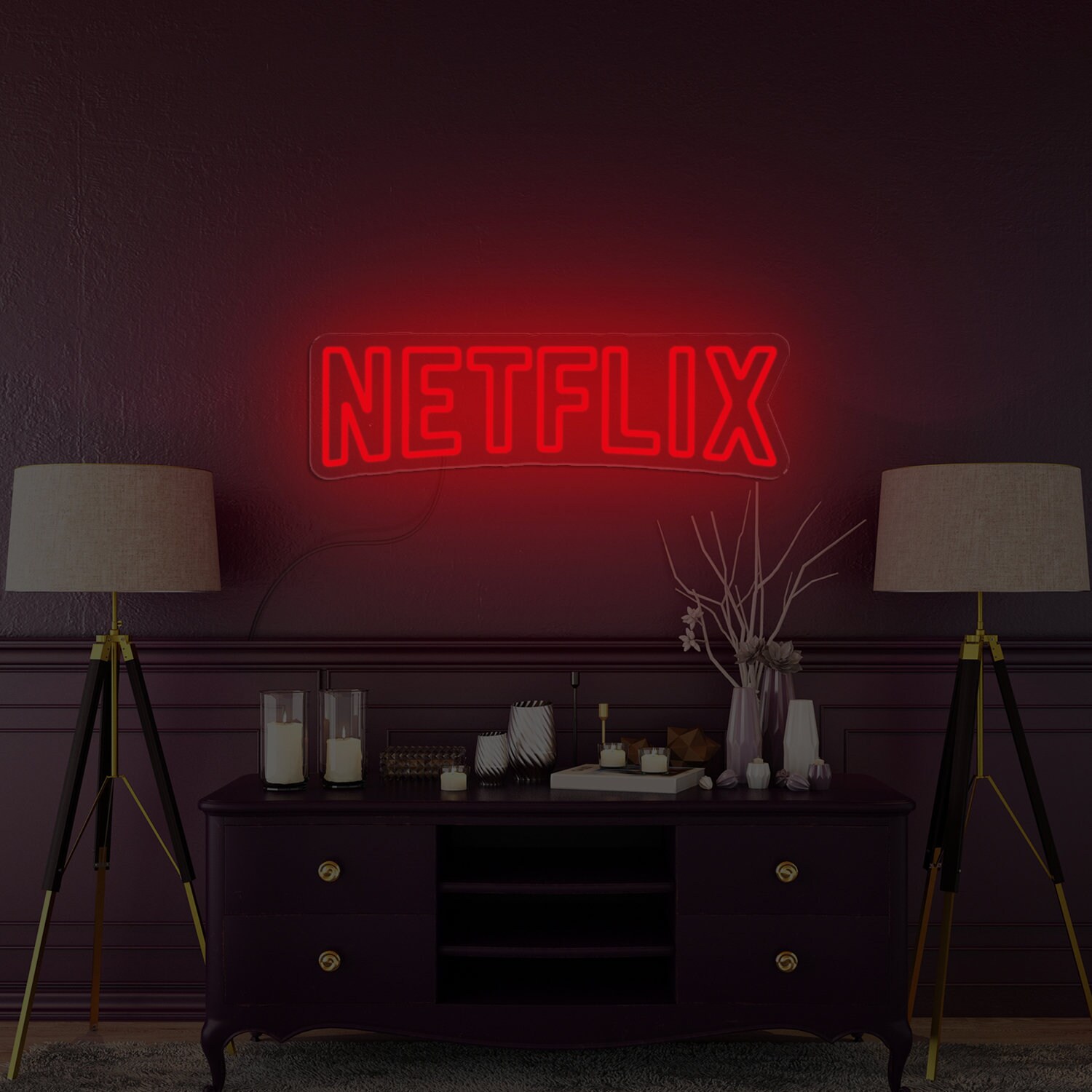 Netflix Neon Sign Netflix Led Sign Netflix Logo Sign - Etsy