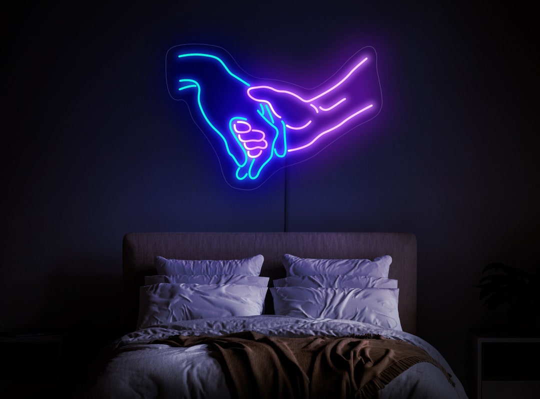 Holding Hands Neon Light, Touching Hands Led Sign, Hand in Hand Neon ...