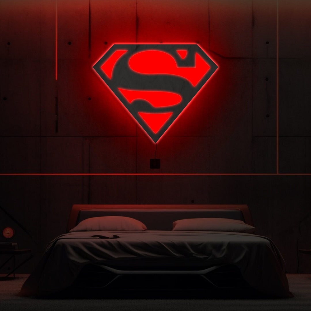 Superman Neon Sign Superman Led Sign Superman Logo Sign - Etsy
